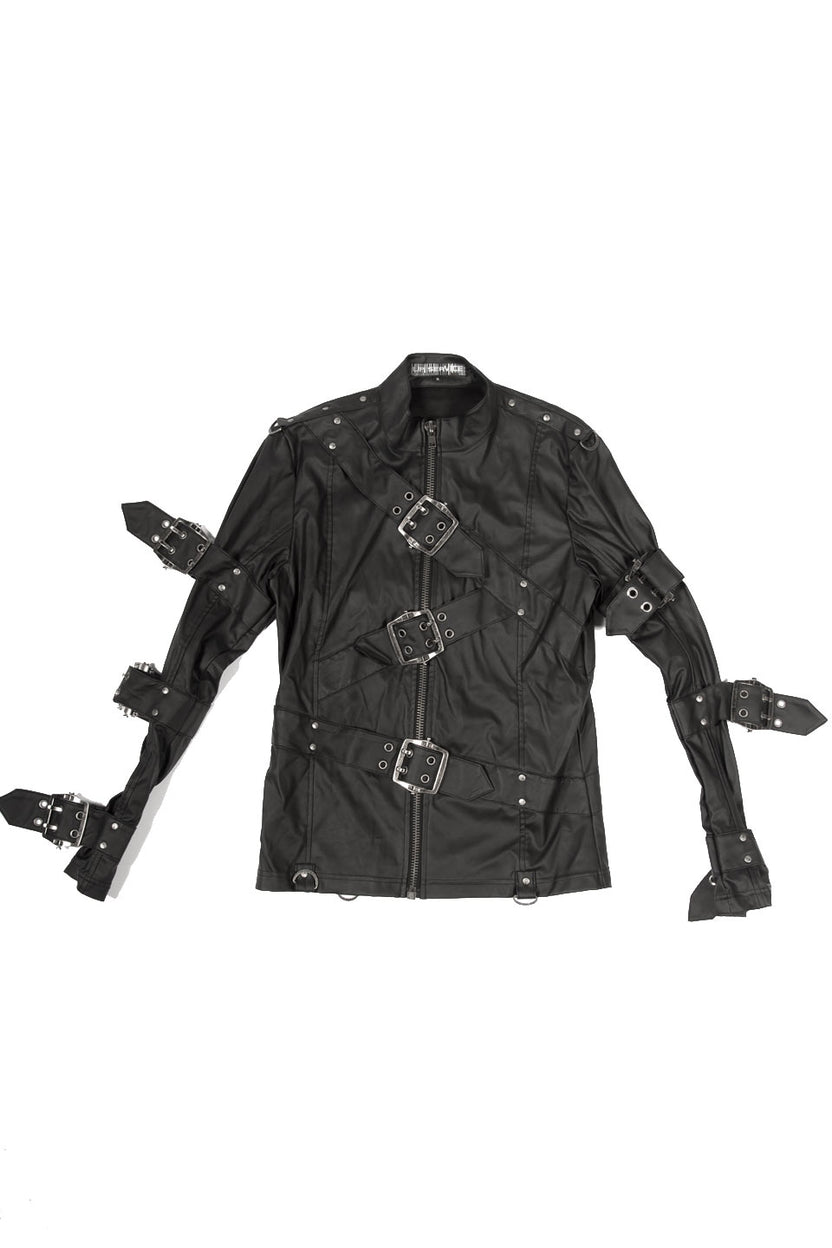 Vintage Vegan Leather Straight Jacket-Jacket-Lip Service