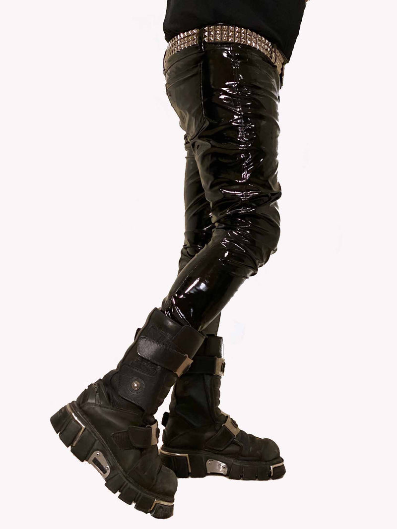 Skinny PVC Vinyl Stretch Jeans-Bottoms-Lip Service