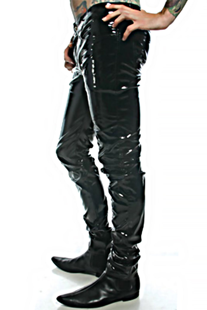 Skinny PVC Vinyl Stretch Jeans-Bottoms-Lip Service